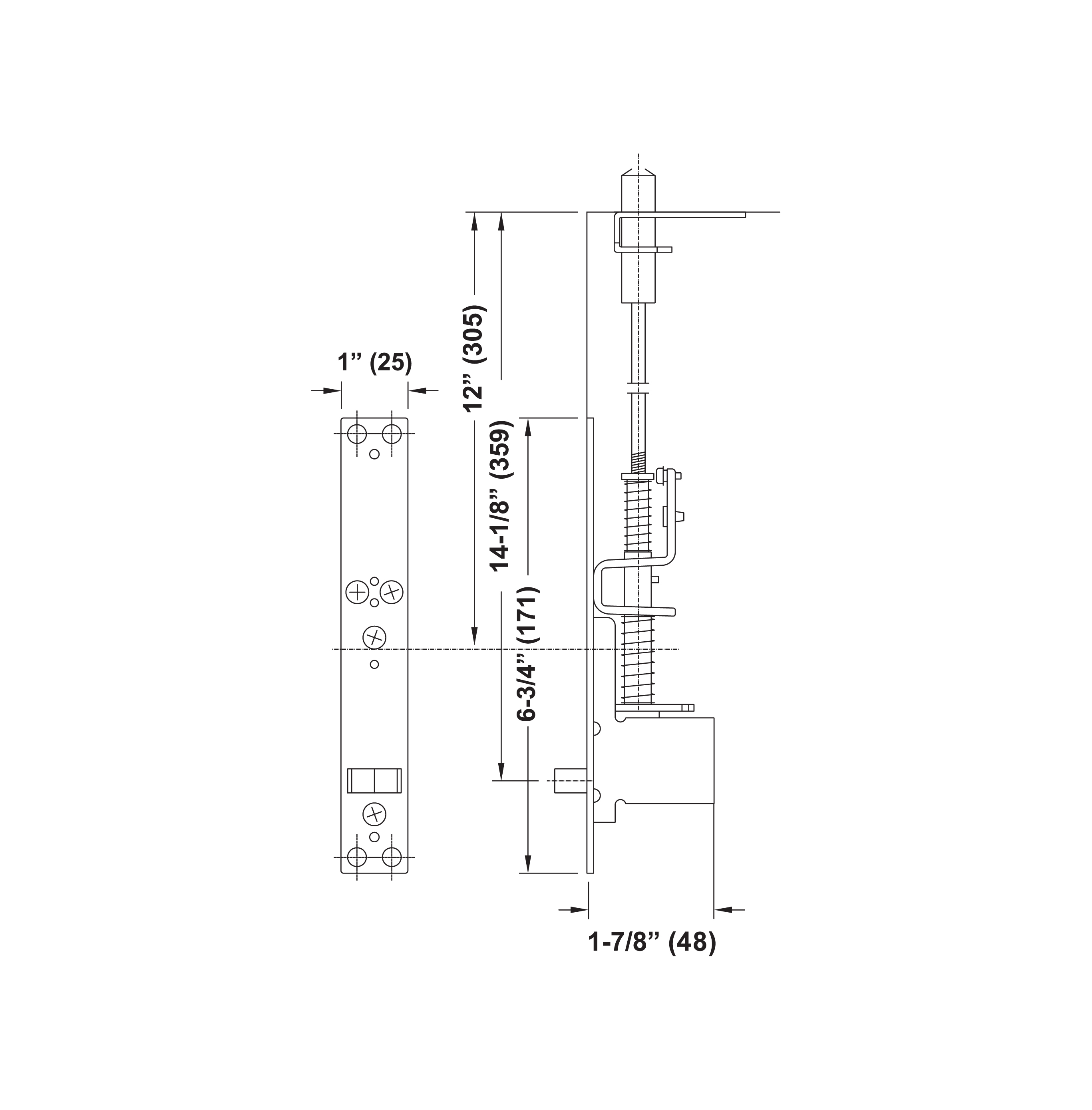AC 909 Automatic flush bolts for metal doors | ASSA ABLOY