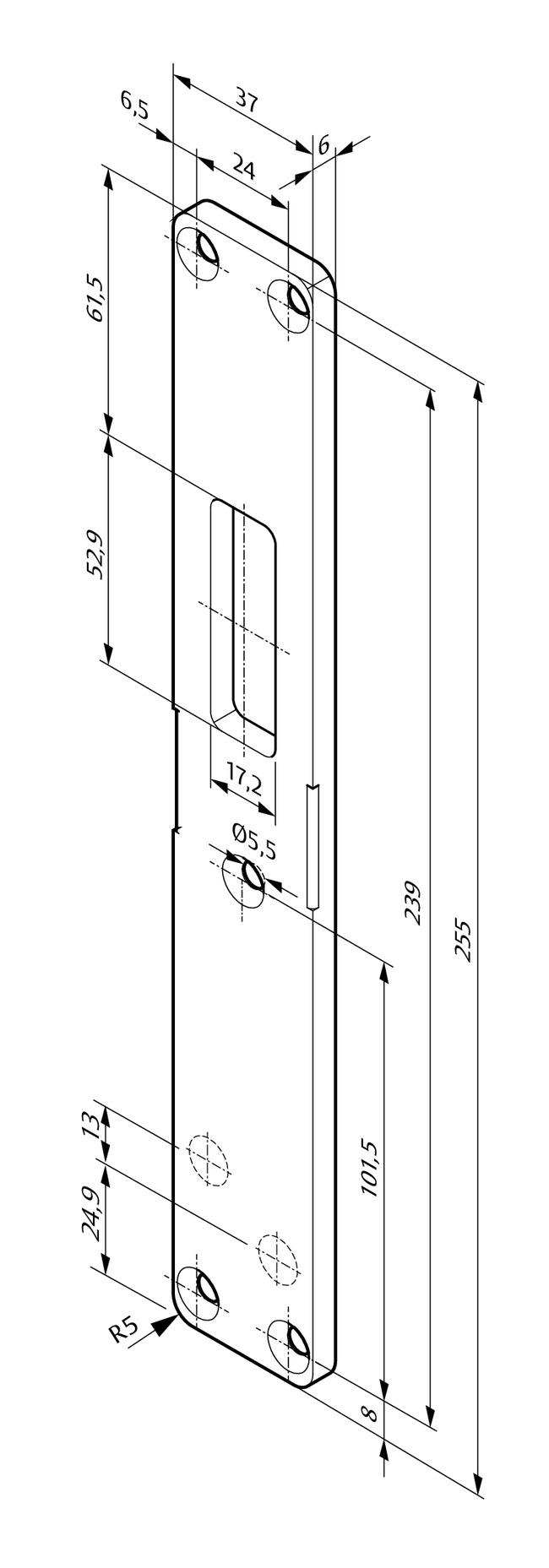 Replacement striking plate L4 (standard) | ASSA ABLOY