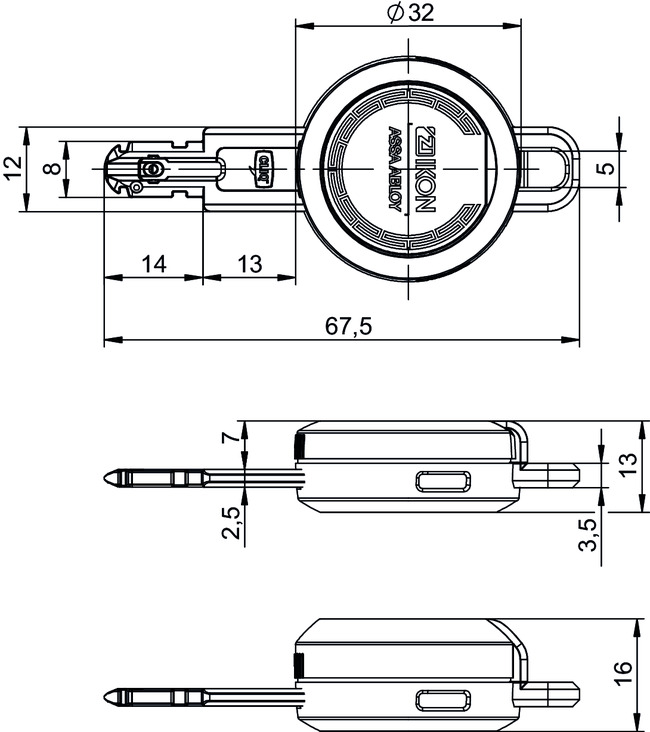 Key eCLIQ N109,V=E1 | ASSA ABLOY