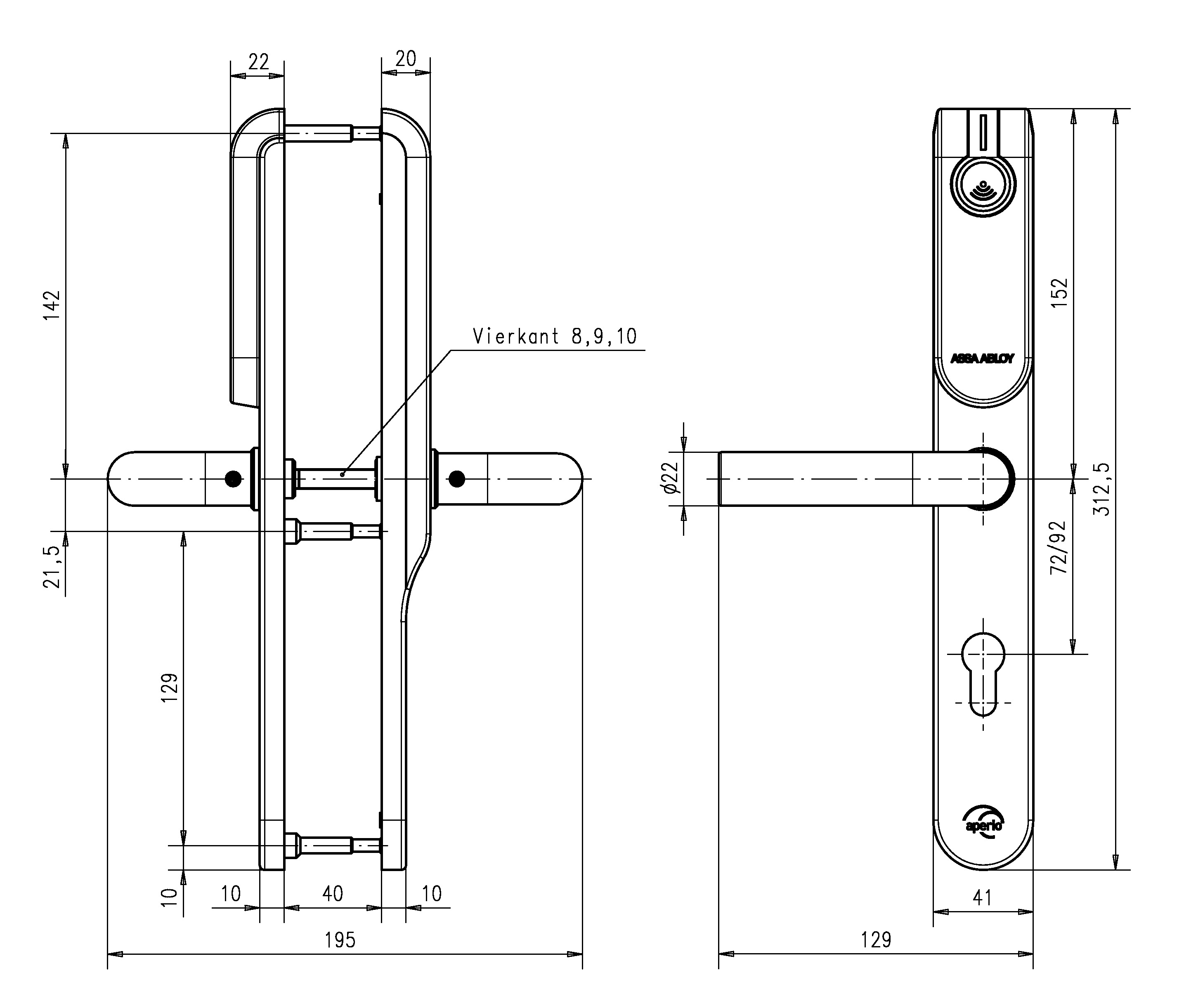 Aperio E100 Escutcheon | ASSA ABLOY