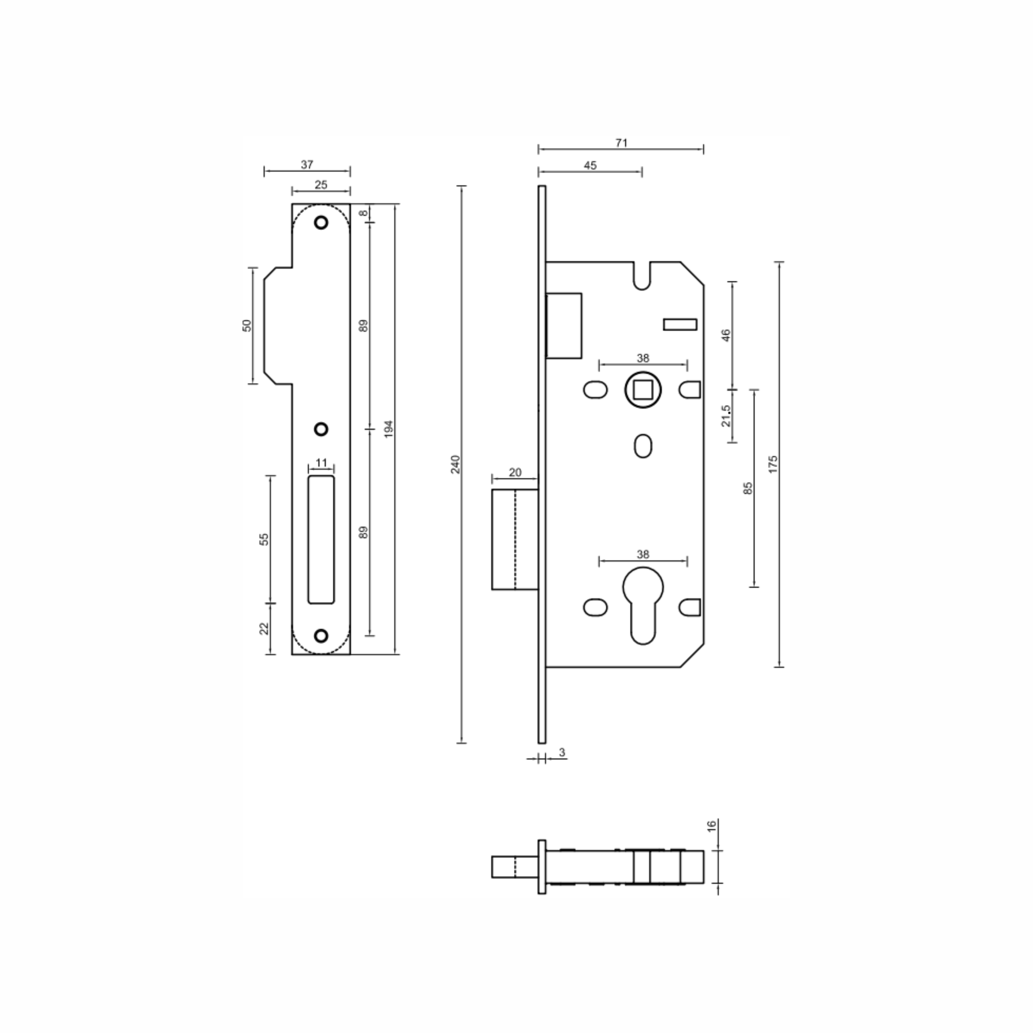 Mortise Lockcase Deadlock Lockcase | ASSA ABLOY