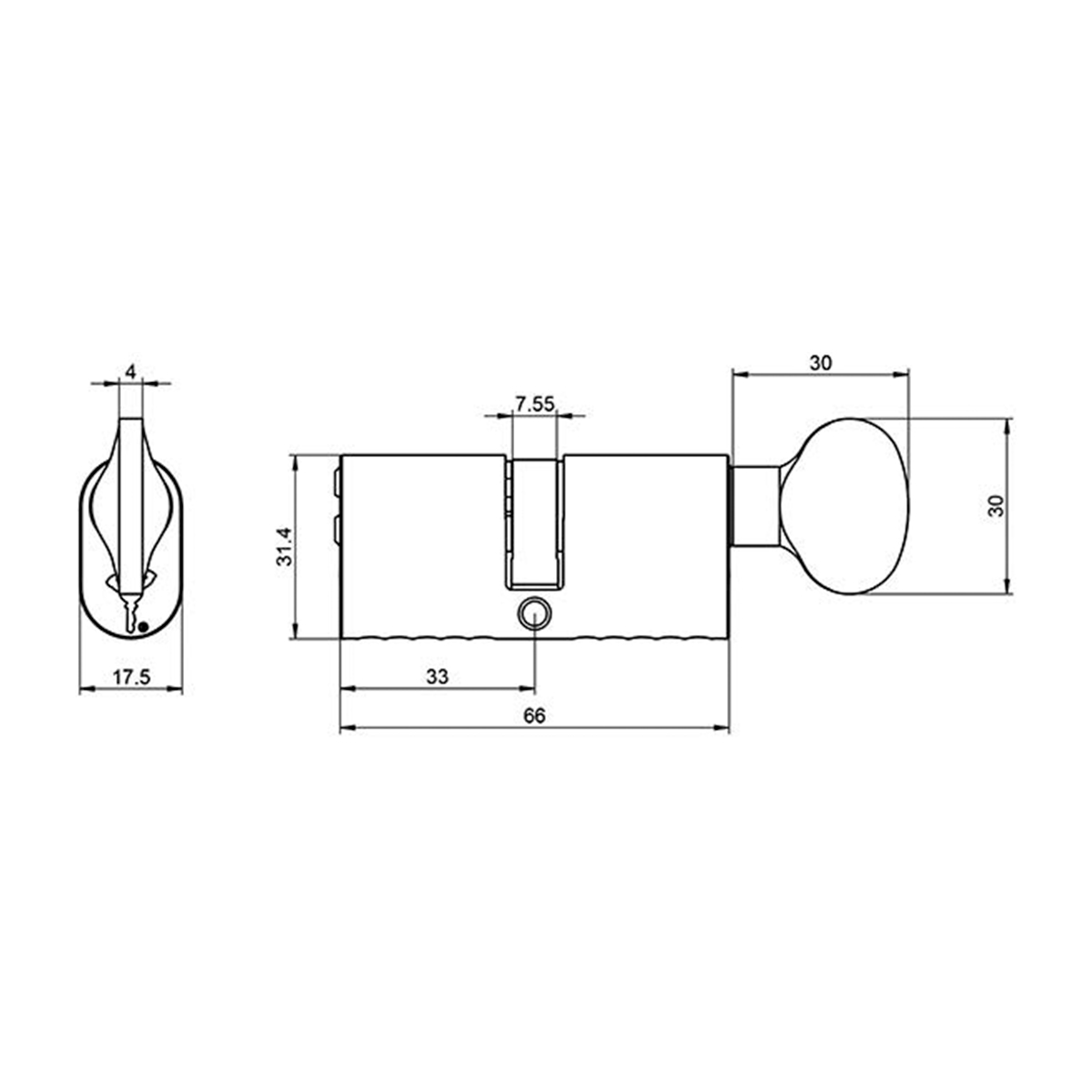Thumb Turn Cylinder Oval Profile | ASSA ABLOY