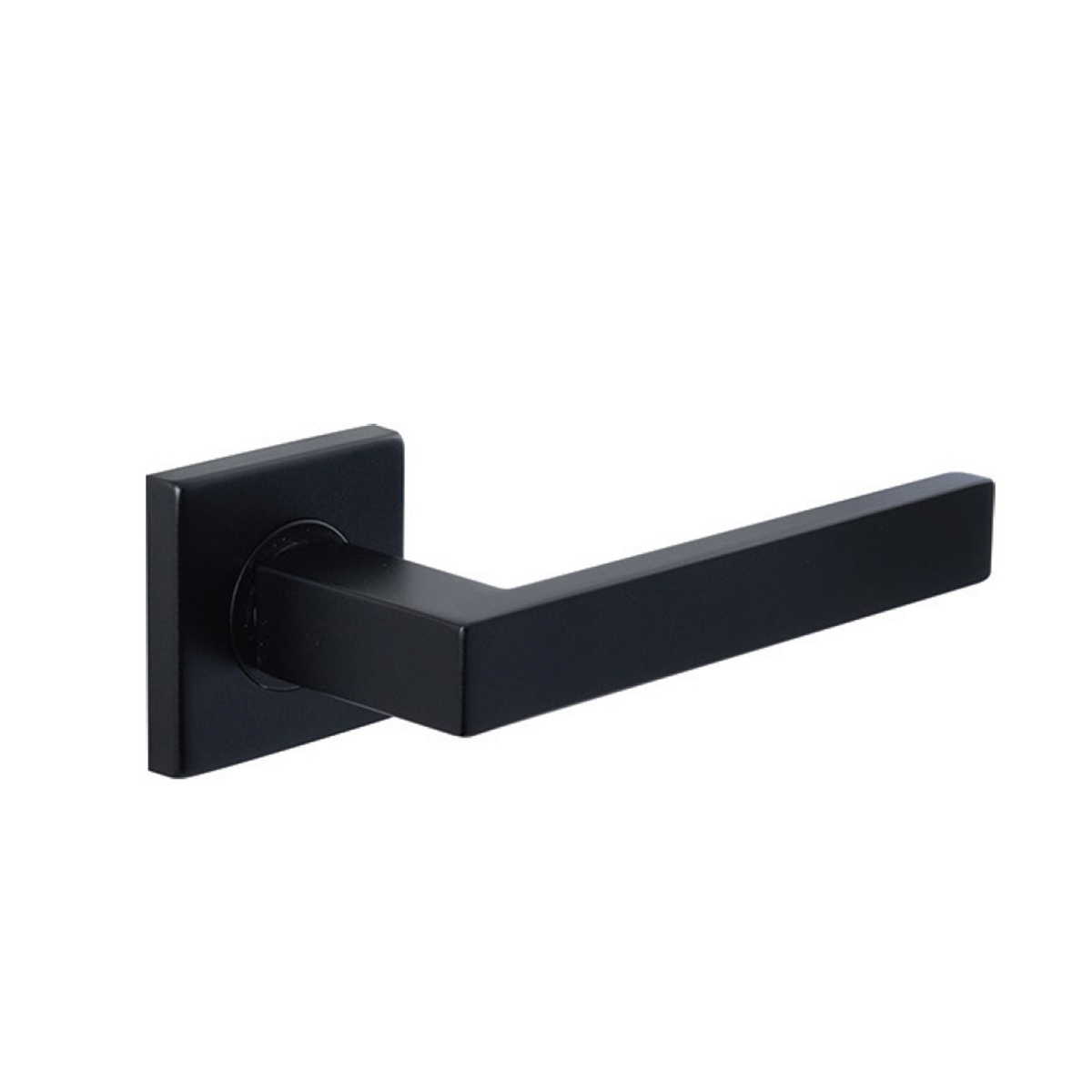 Impala Black Lever Handle on Rose | ASSA ABLOY