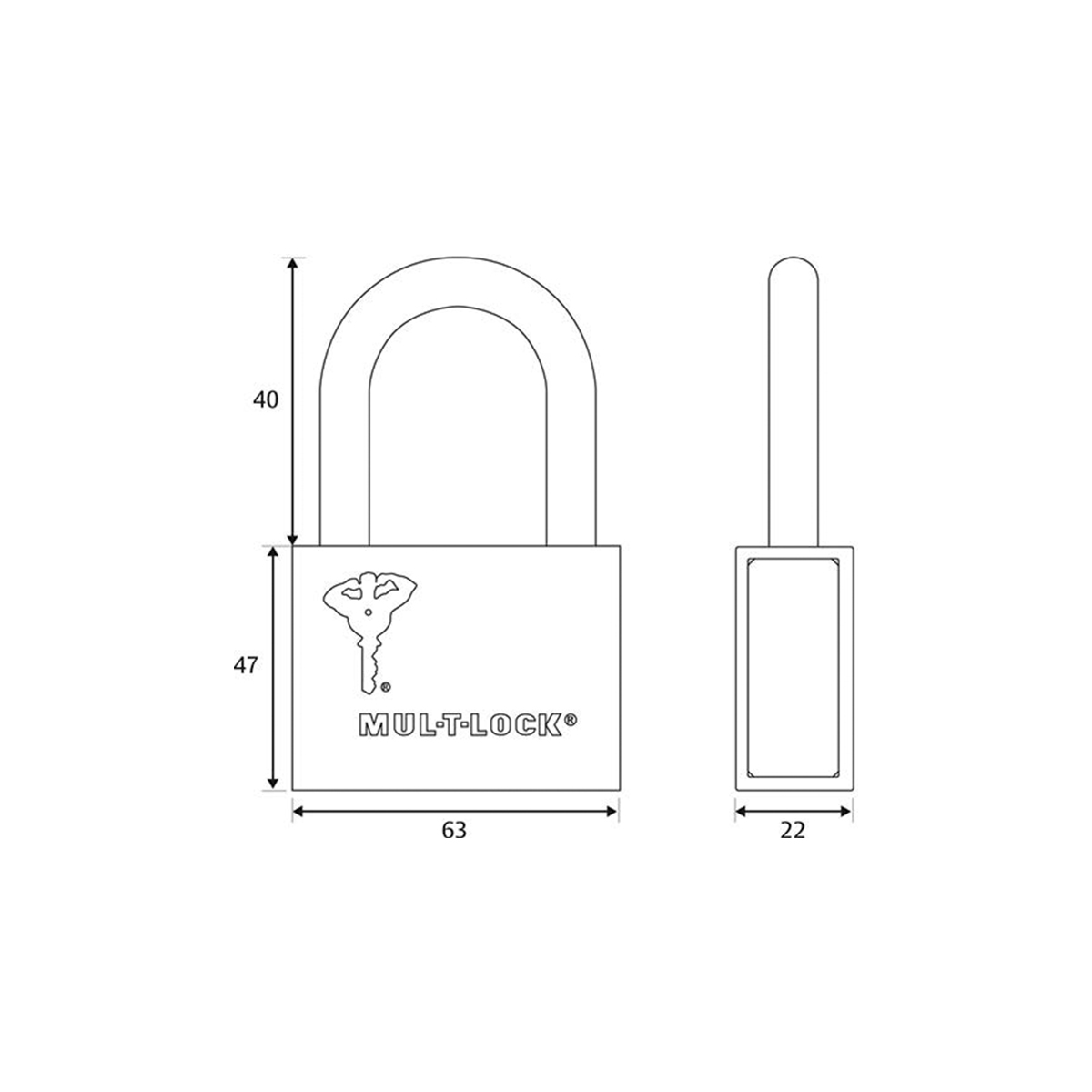 63mm Padlock with 10mm Hardened Steel Shackle | ASSA ABLOY
